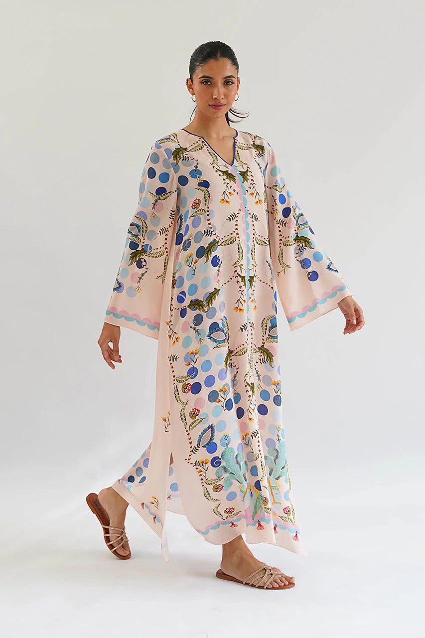 Pakistani Kaftan: Timeless Elegance in Aqua Tones - Kaftan.ae