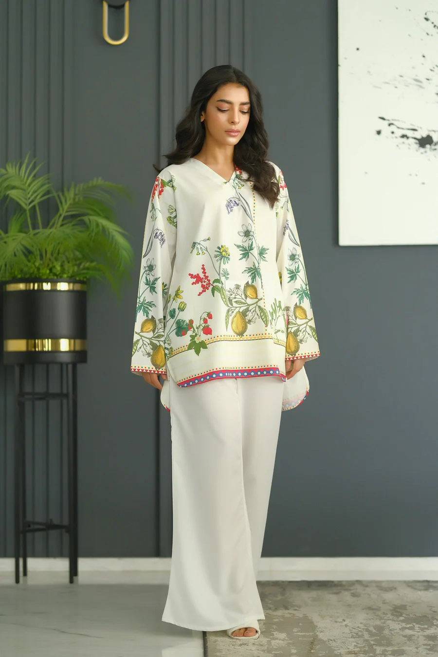 Buy Pakistani Dresses Online: Vida womens co ord set - Kaftan.ae